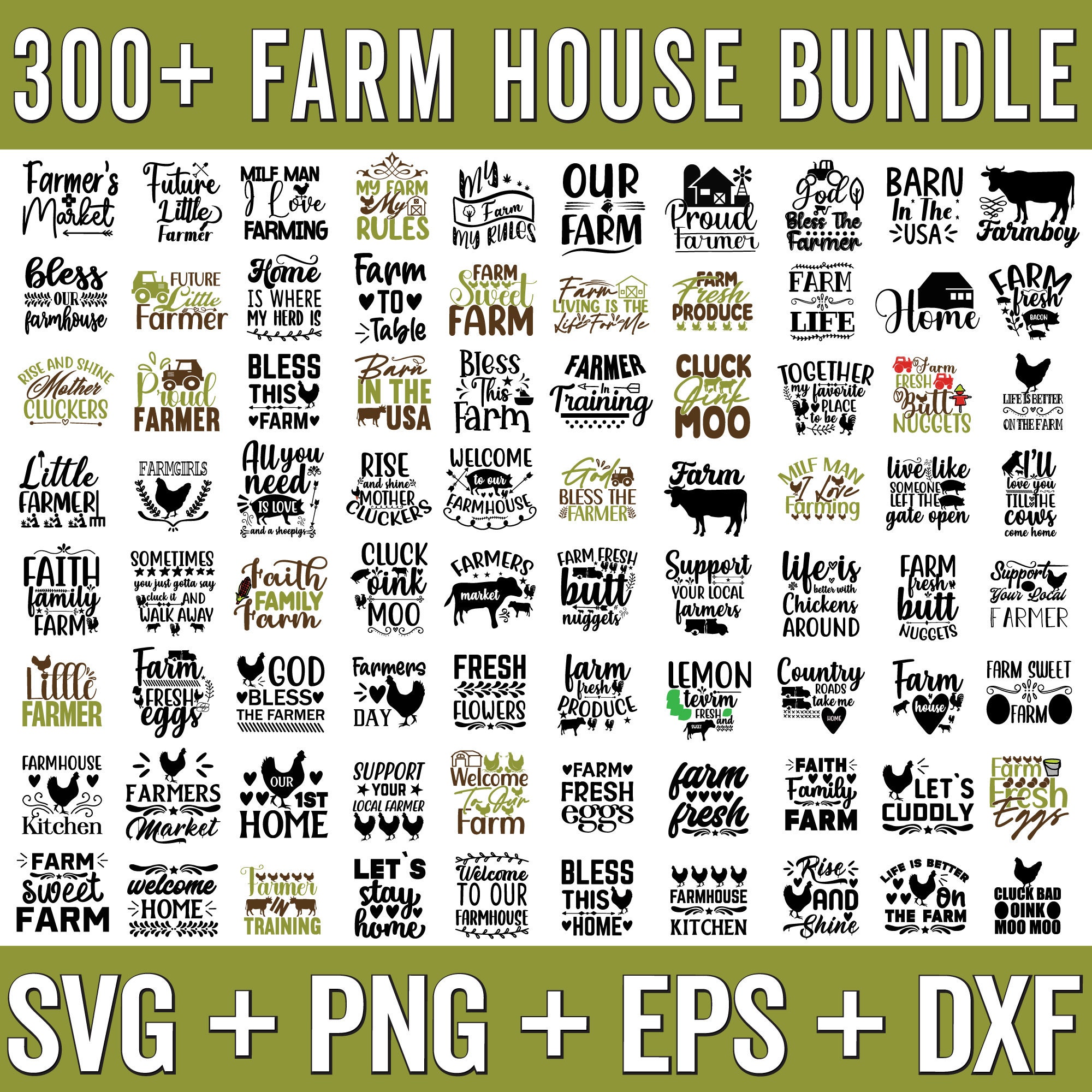 Farm House SVG Bundle, Farming Quote Svg, Farmer Svg Bundle Cut Files ...