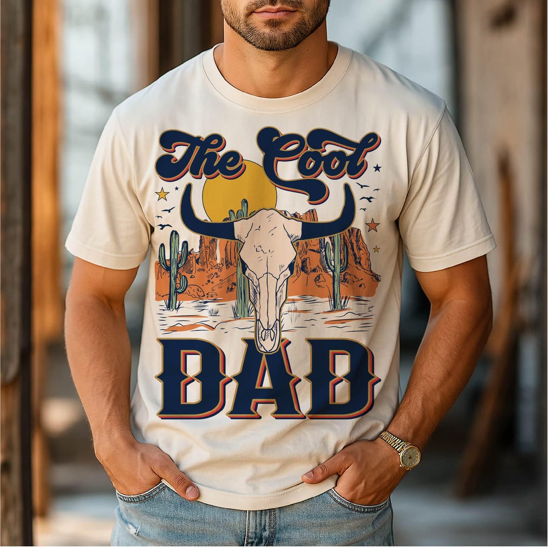 Western the Cool Dad Png, Western Dad Shirt PNG, Retro Western the Cool ...