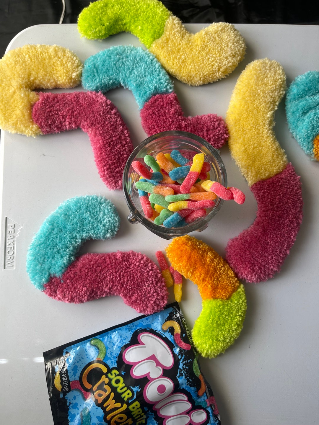 Custom Gummy Worm Coasters 7 Perfect for Office Decor SOLD AS SET - Etsy