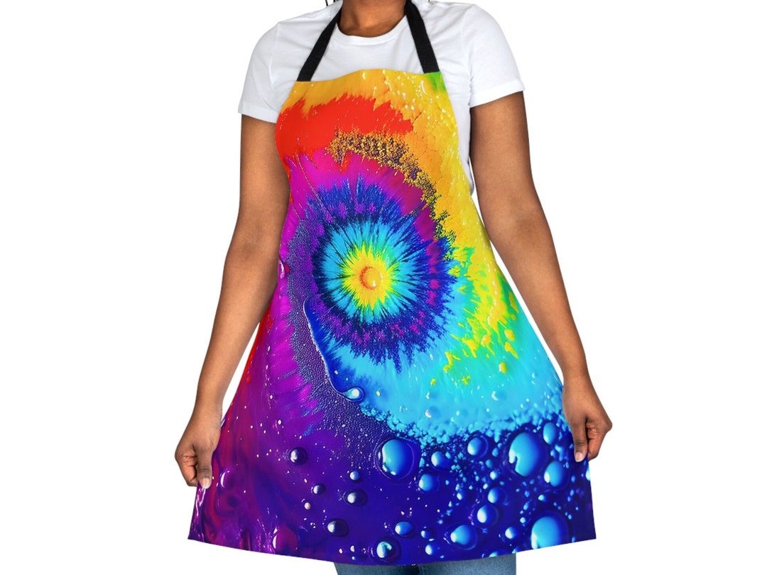 Tie Dye Apron, Personal Chef Apron, 70s Psychedellic Art, Vintage ...