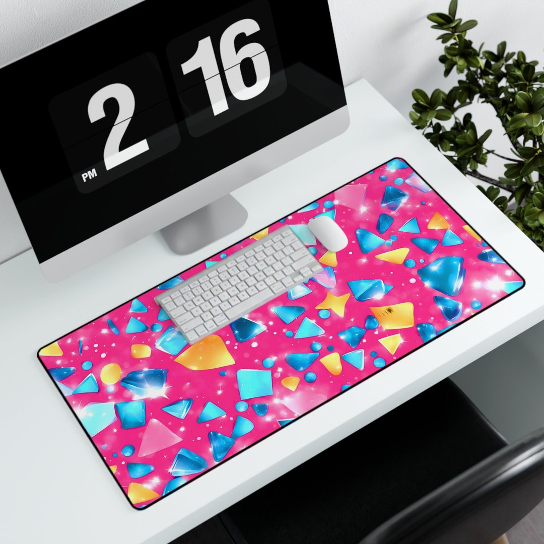 Fun Pink Gems Large Gaming Mouse Pad - Etsy
