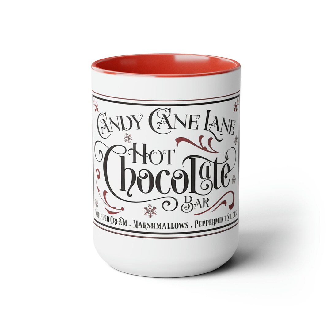 Hot Chocolate Bar Two-tone Coffee Mugs, 15oz - Etsy
