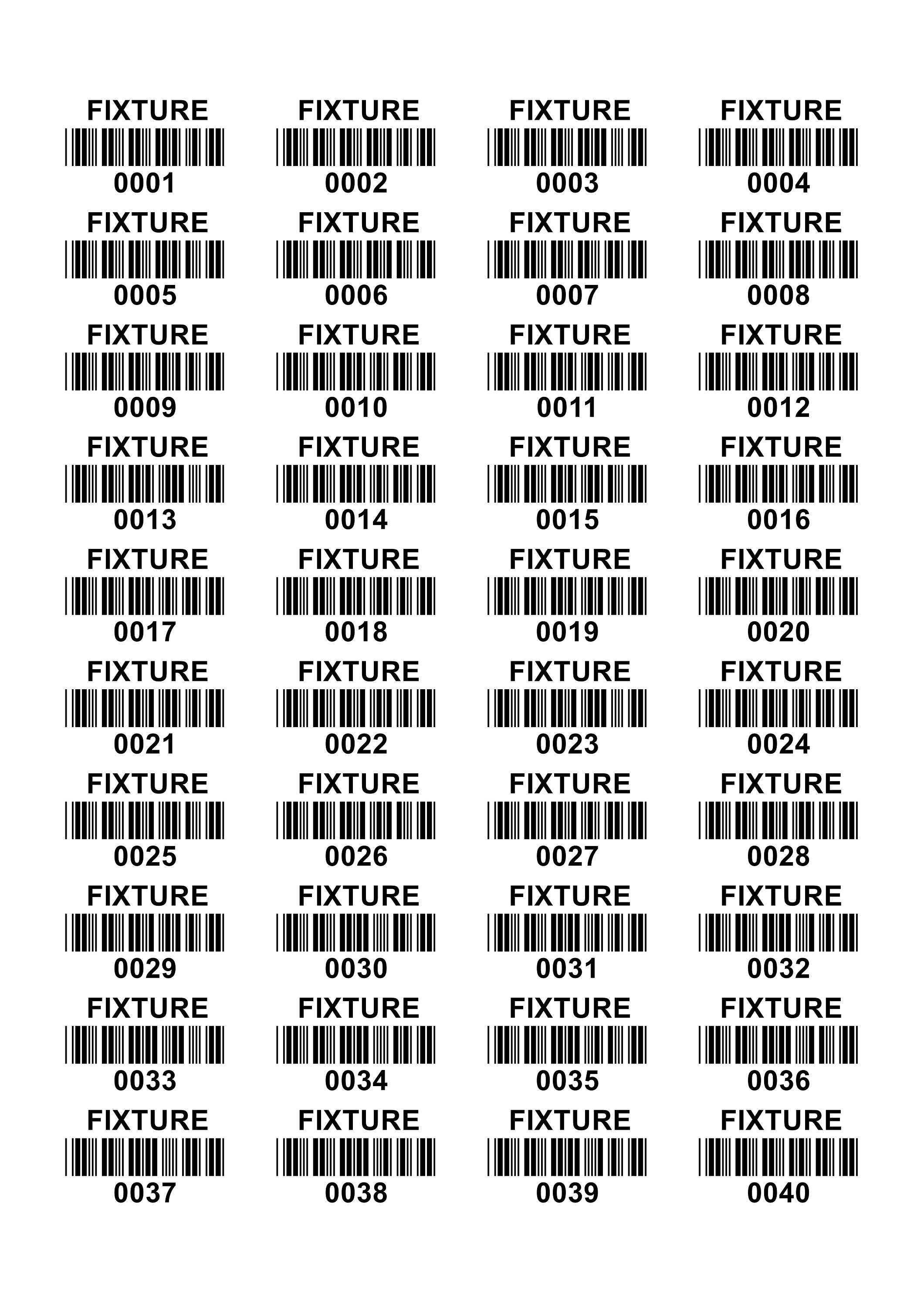 Fixture Labels 40 per Sheet Barcode & Number Are Sequential - Etsy