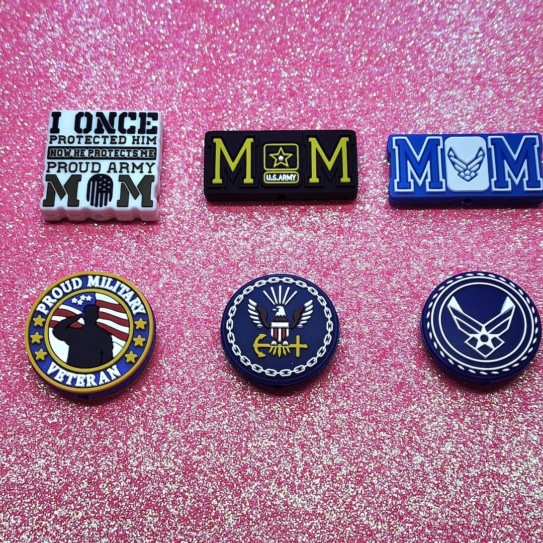 Military Silicone Focal Bead: Patriotic Badge Reels, Pens & Keychains ...