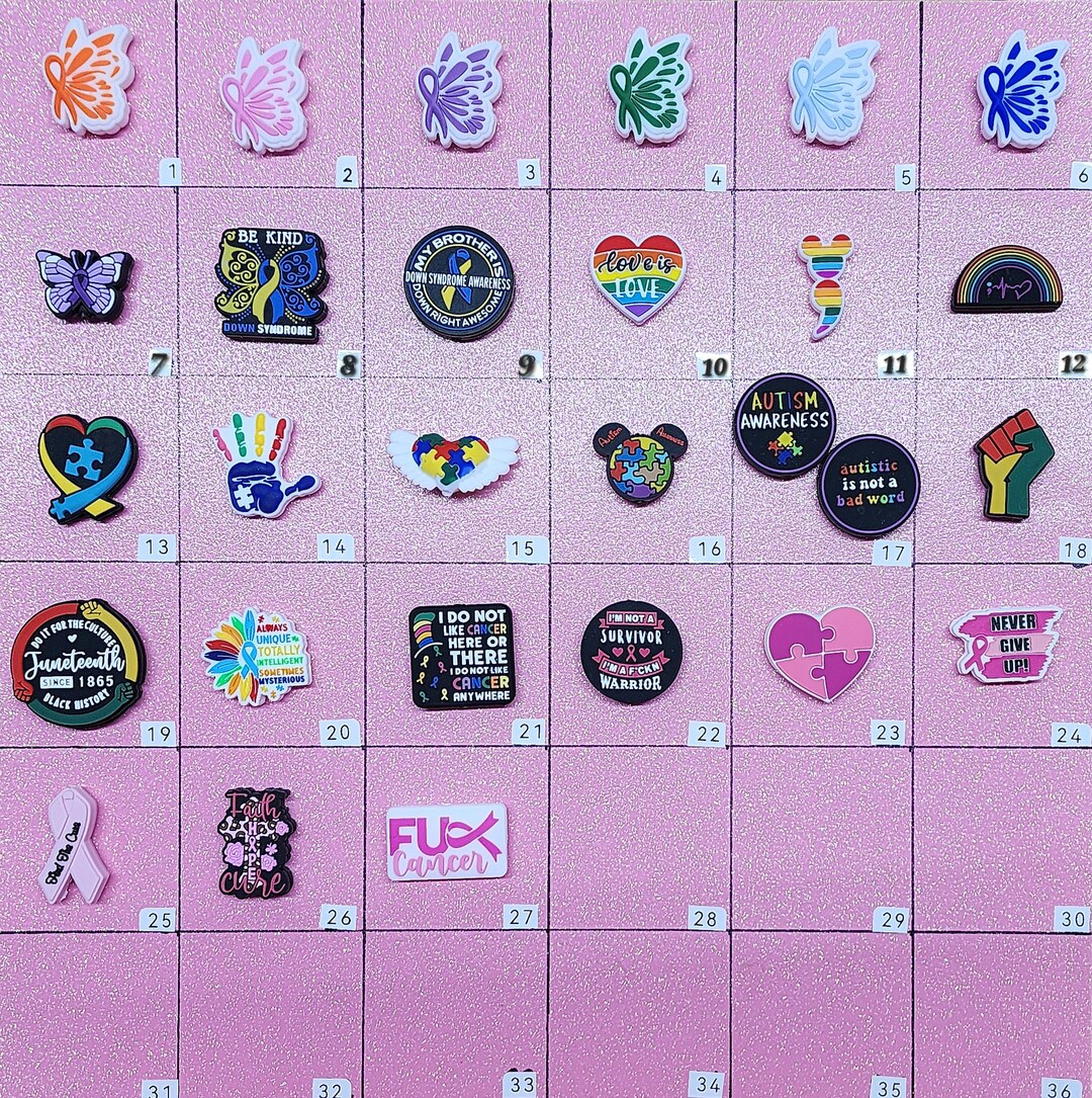 Silicone Awareness Focal Beads: Breast Cancer, Autism, Juneteenth - Etsy