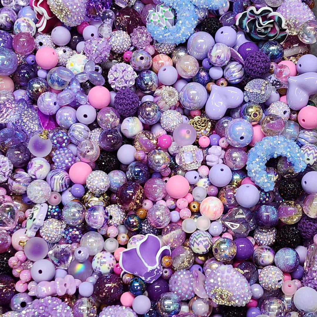 Mixed Acrylic Beads: Rhinestone, Flower, Luminous - DIY Crafts - Etsy