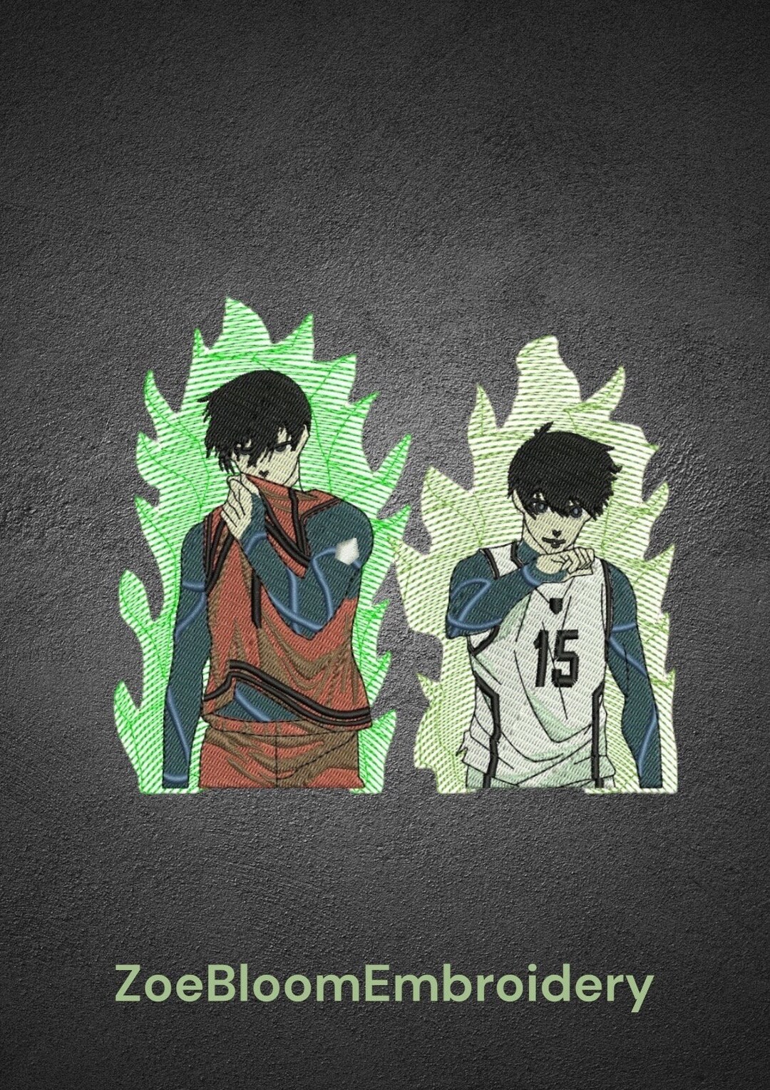 Blue Lock Rin X Isagi Embroidery File - Etsy