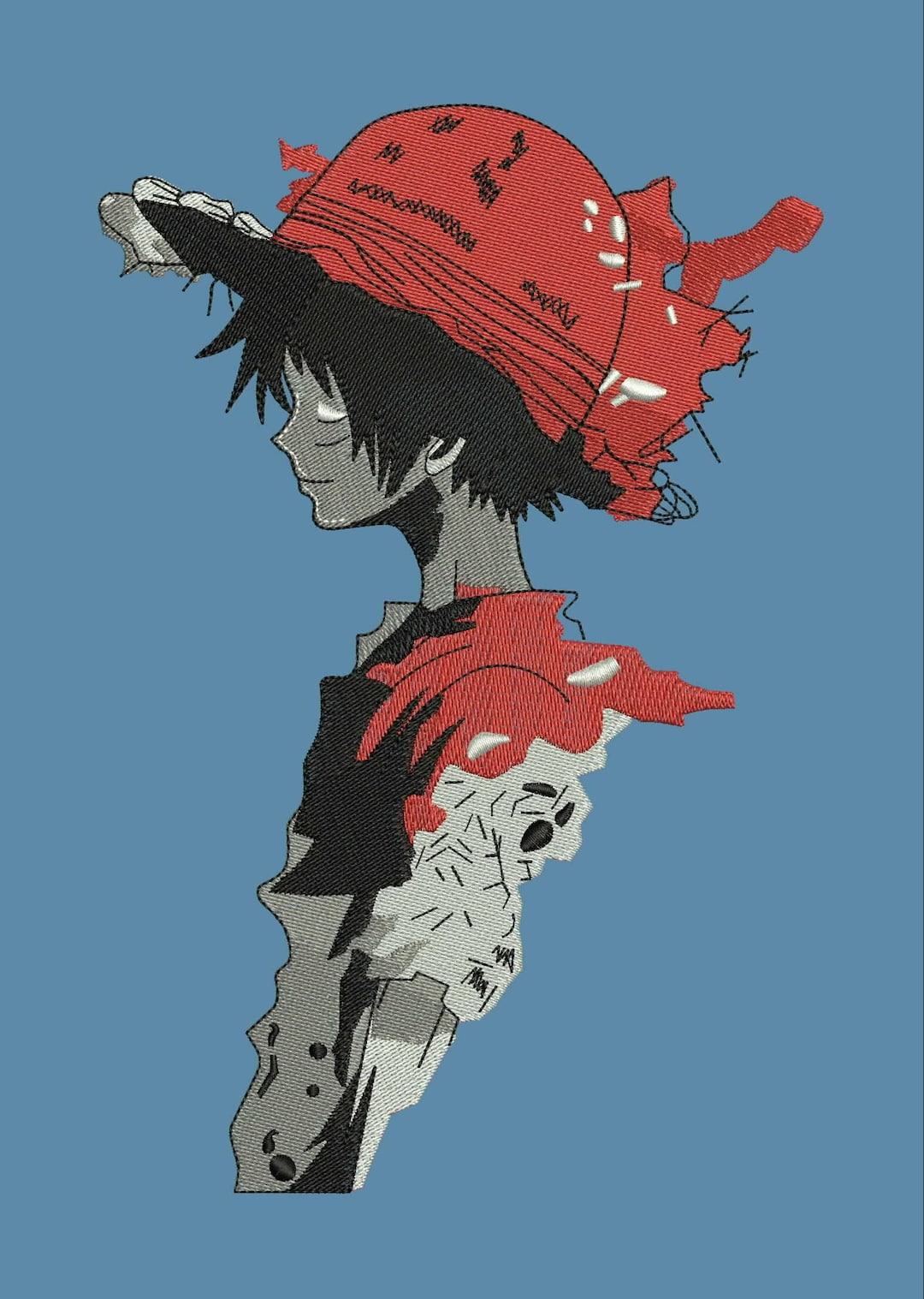 Luffy Modern Graffiti Embroidery One Piece - Etsy