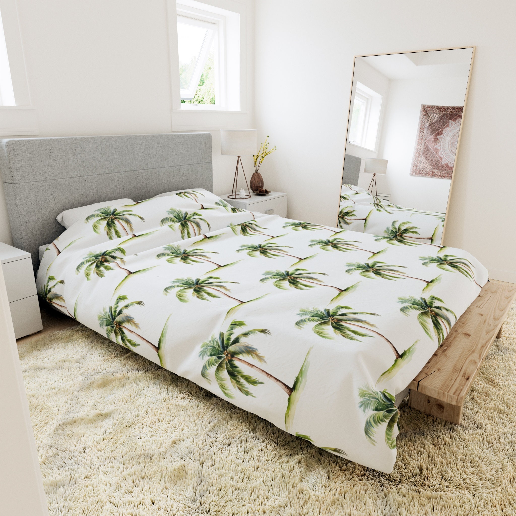Palm Tree Duvet Cover Bedspread, Palm Tree Duvet, Bedding for Home ...