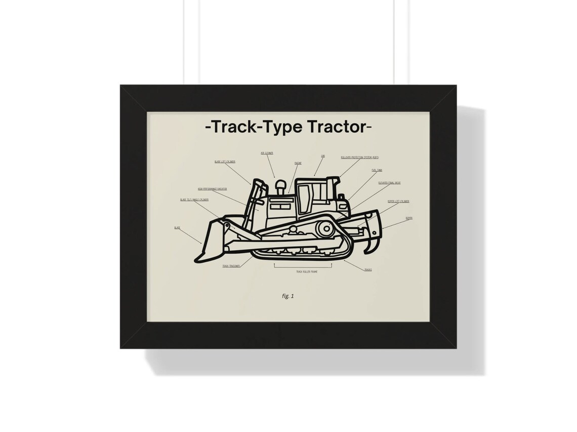 Bulldozer Track Type Tractor Schematic Print Diagram Perfect for Office ...
