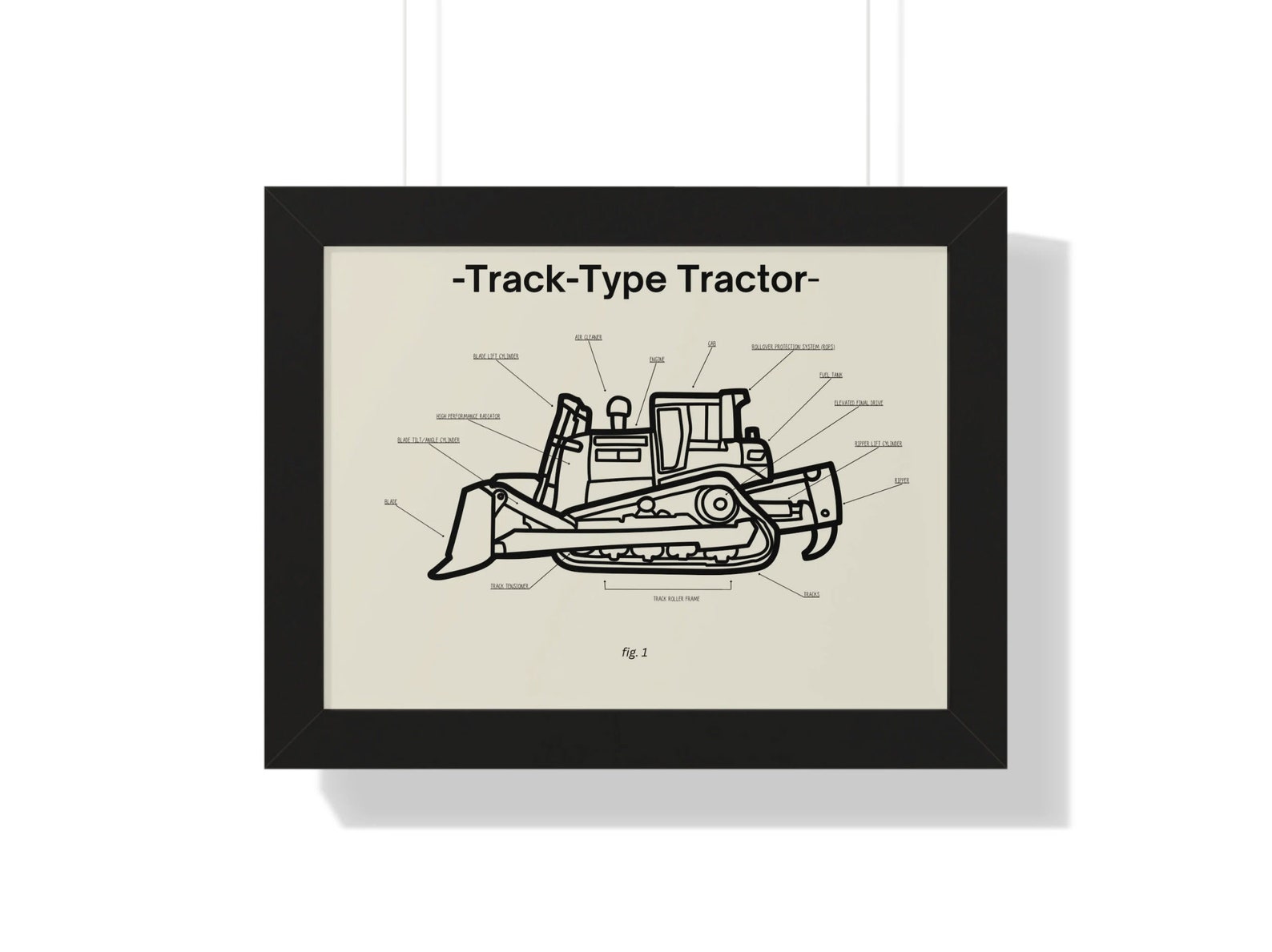 Bulldozer Track Type Tractor Schematic Print Diagram Perfect for Office ...