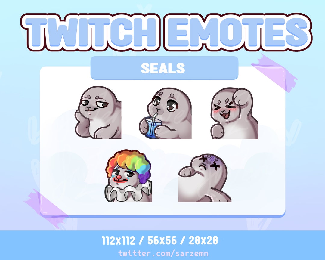 More Cute Kawaii Seal Twitch Emotes - Etsy
