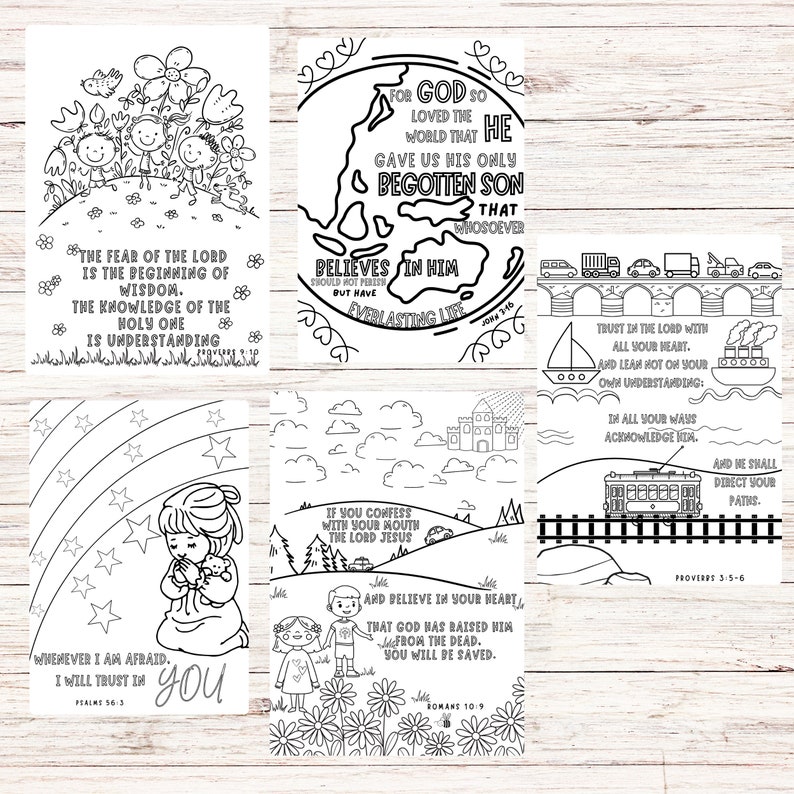 Kids Bible Verse Coloring Pages,christian Coloring Pages, Church Sunday ...