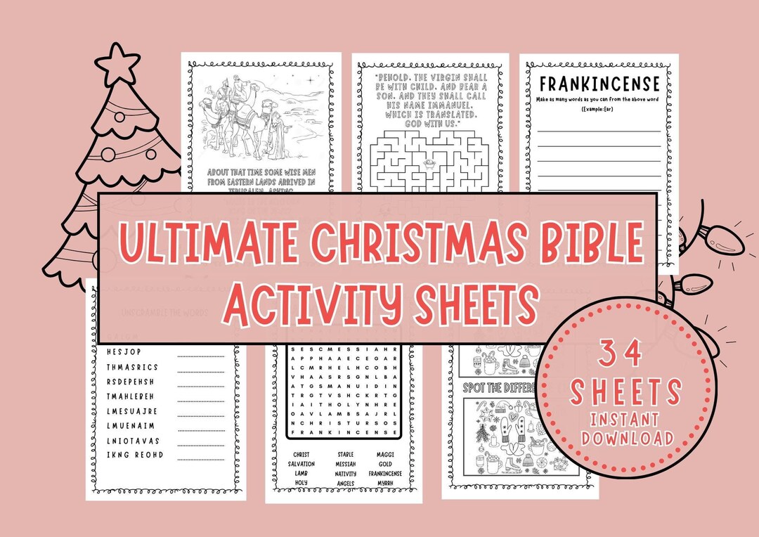 Christmas Kids Activity Bundle, Christmas Coloring Pages, Christmas ...