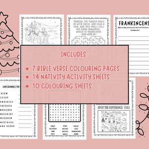 Christmas Bible Activity Bundle: 34 Kids Coloring Pages (PDF) - Etsy