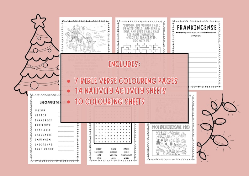 Christmas Kids Activity Bundle, Christmas Coloring Pages, Christmas ...