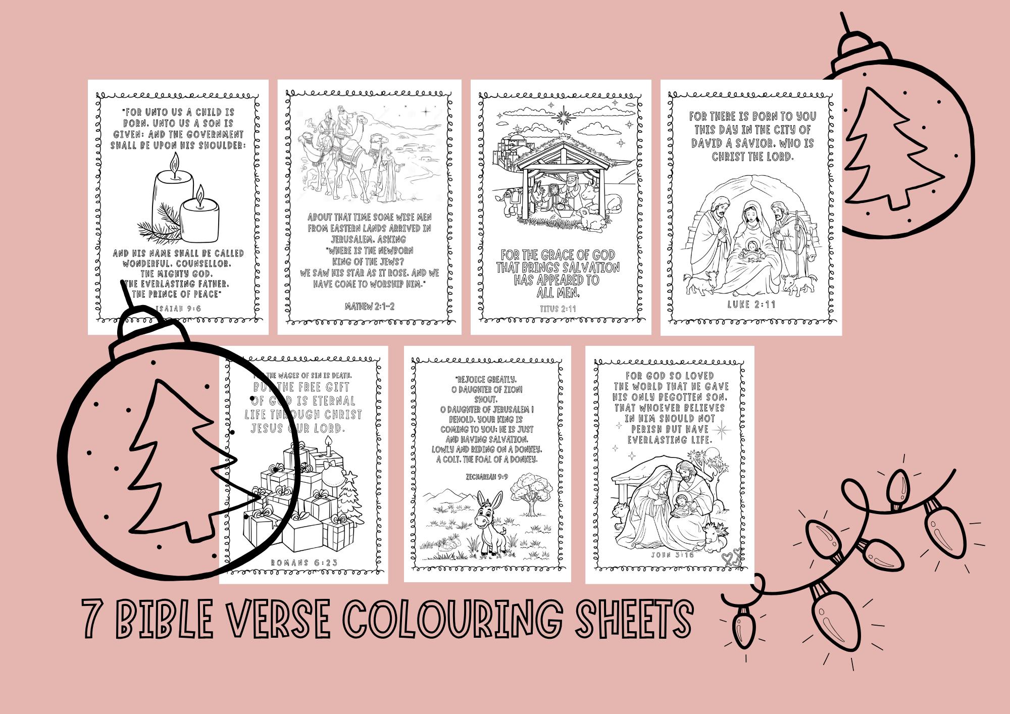 Christmas Bible Activity Bundle: 34 Kids Coloring Pages (PDF) - Etsy