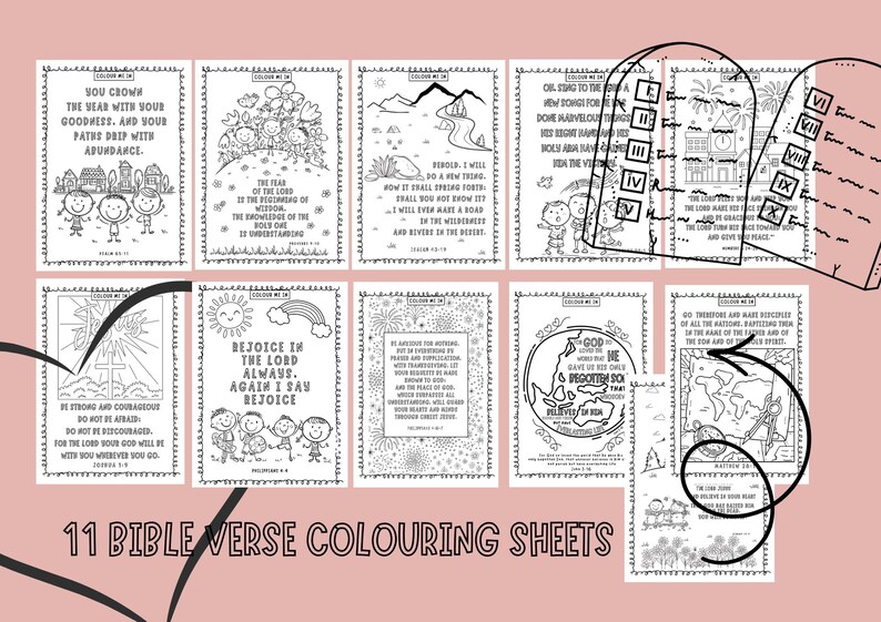 Kids Bible Activity Bundle, Christian Coloring Pages, Bible Activity ...