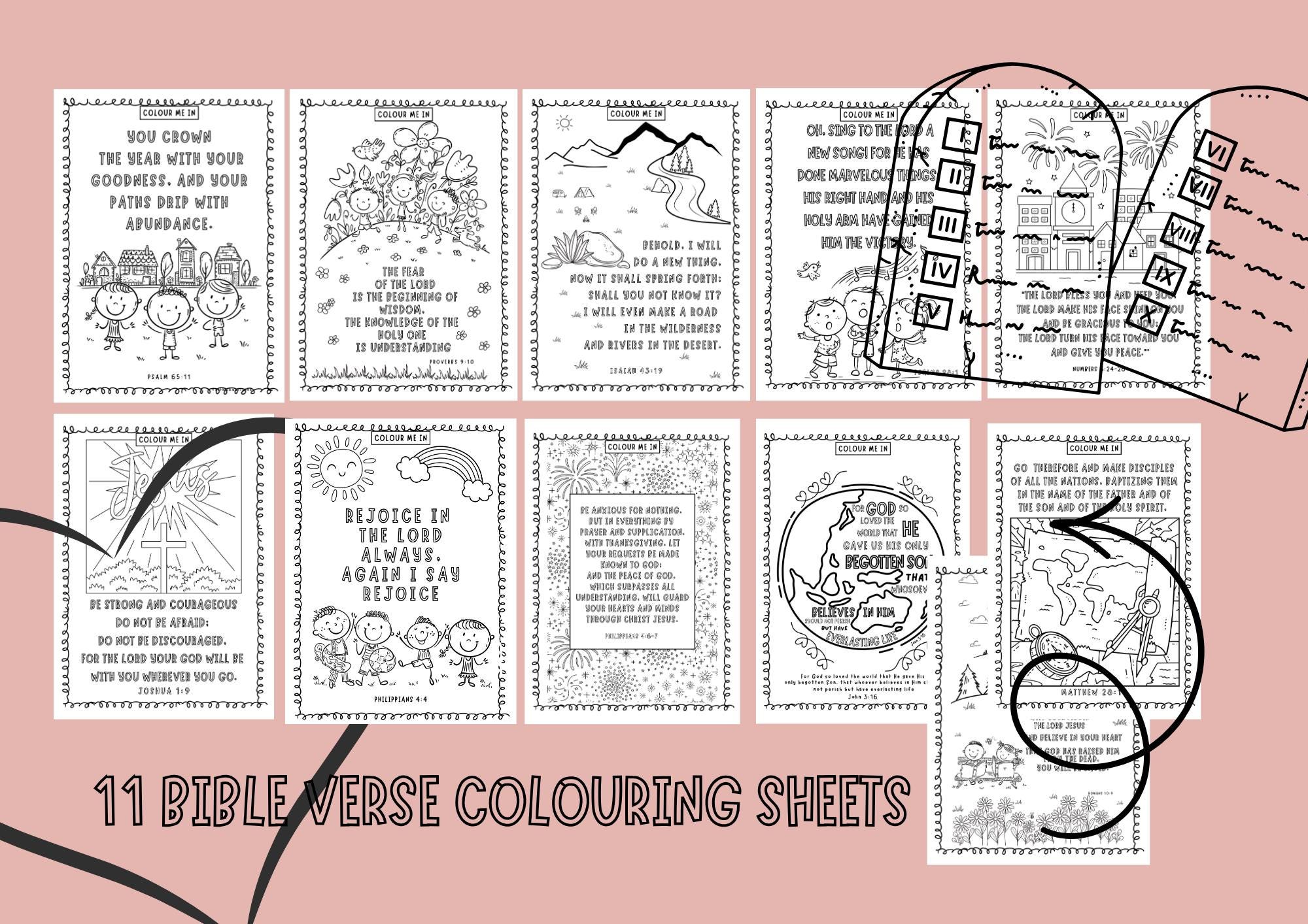 Kids Bible Activity Bundle, Christian Coloring Pages, Bible Activity ...