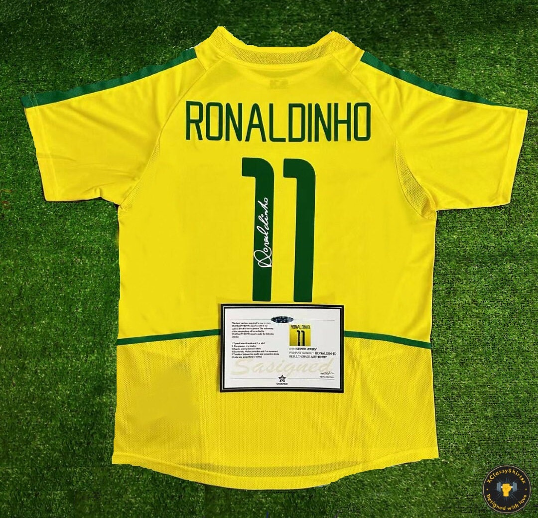 Ronaldinho Gaúcho SIGNED Brazil 04/05 Signature Shirt Retro COA 2004 - Etsy