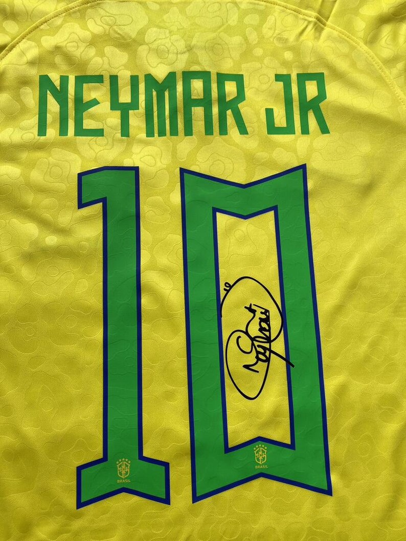 Neymar Jr SIGNED Brazil Home Signature Shirt/jersey COA 2022 - Etsy UK