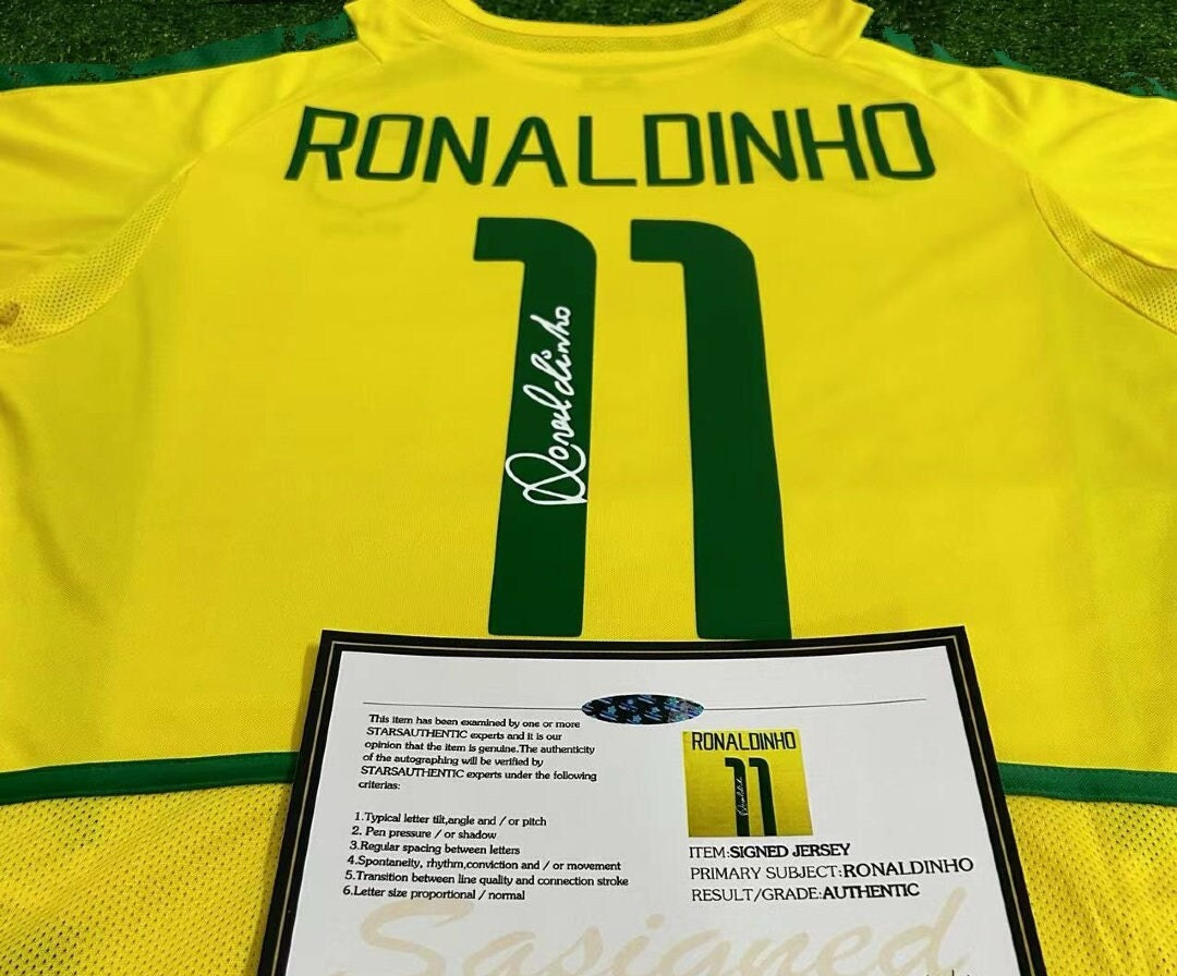 Ronaldinho Gaúcho SIGNED Brazil 04/05 Signature Shirt Retro COA 2004 - Etsy