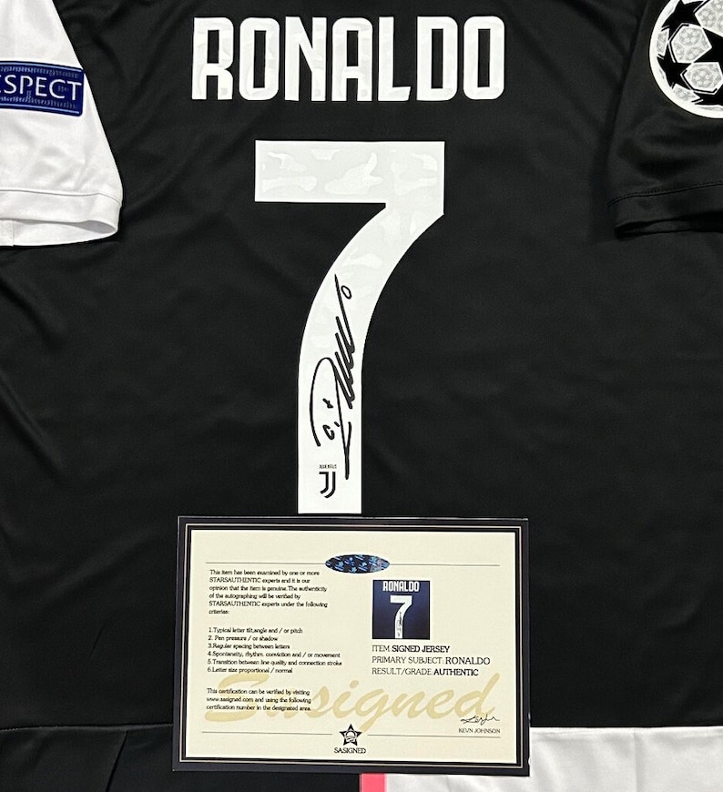 Cristiano Ronaldo SIGNED Juventus Home UCL Signature - Etsy