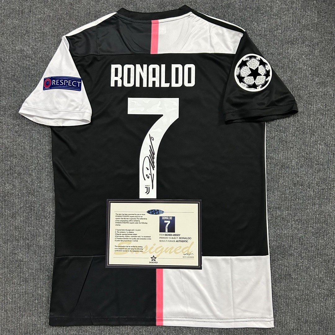 Cristiano Ronaldo SIGNED Juventus Home UCL Signature - Etsy