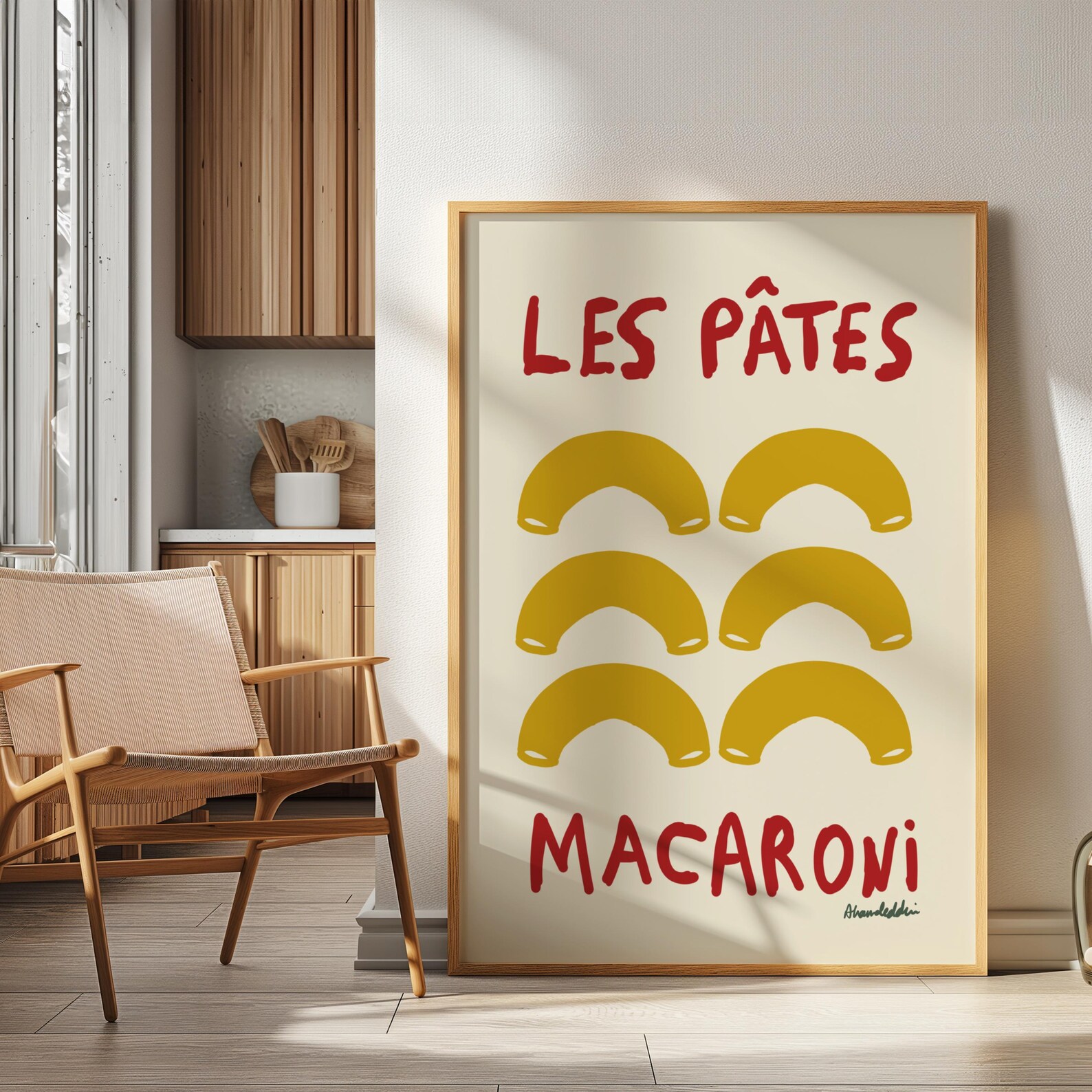 Macaroni Pasta Art Print: Italian Kitchen Foodie Decor - Etsy