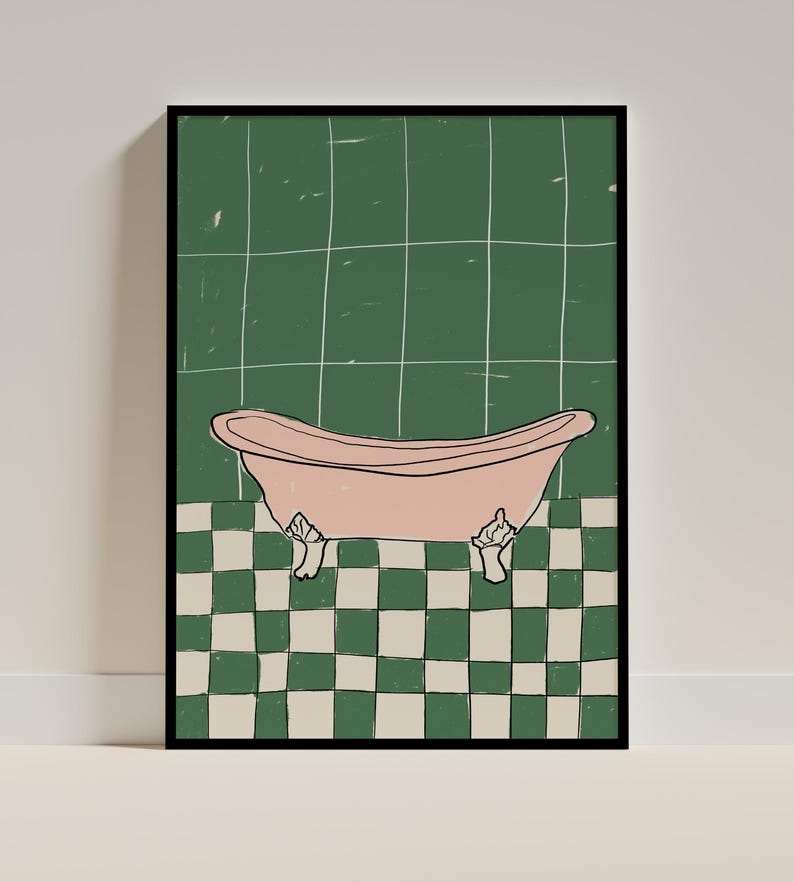 Bath Print, Bath Style Art, Bath Illustration, Bathroom Wall Art ...