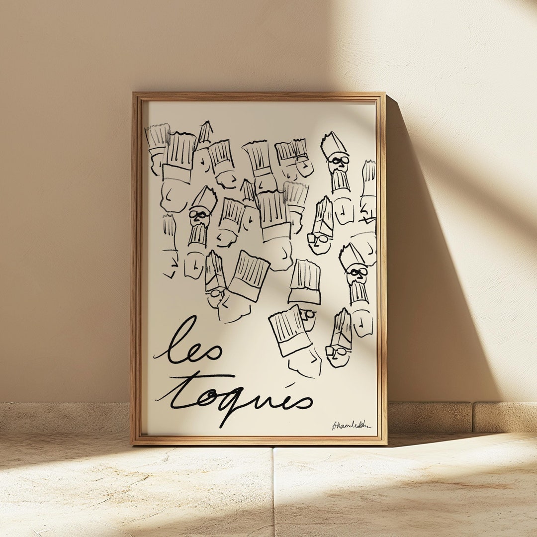 Chef With Toque Print, Chef Wall Art, Vintage Kitchen Decor, French ...