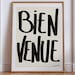 Bienvenue Print: French Welcome Sign, Minimalist Typography - Etsy