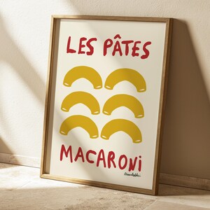 Macaroni Pasta Art Print: Italian Kitchen Foodie Decor - Etsy