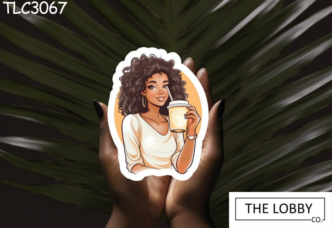 Women Drinking Latte Sticker Sticker Gift Cute Stickers - Etsy