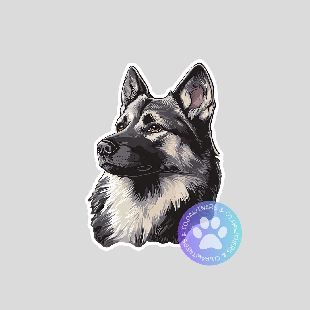 Norwegian Elkhound Sticker, Sticker Gift, Cute Stickers, Animal Decals ...