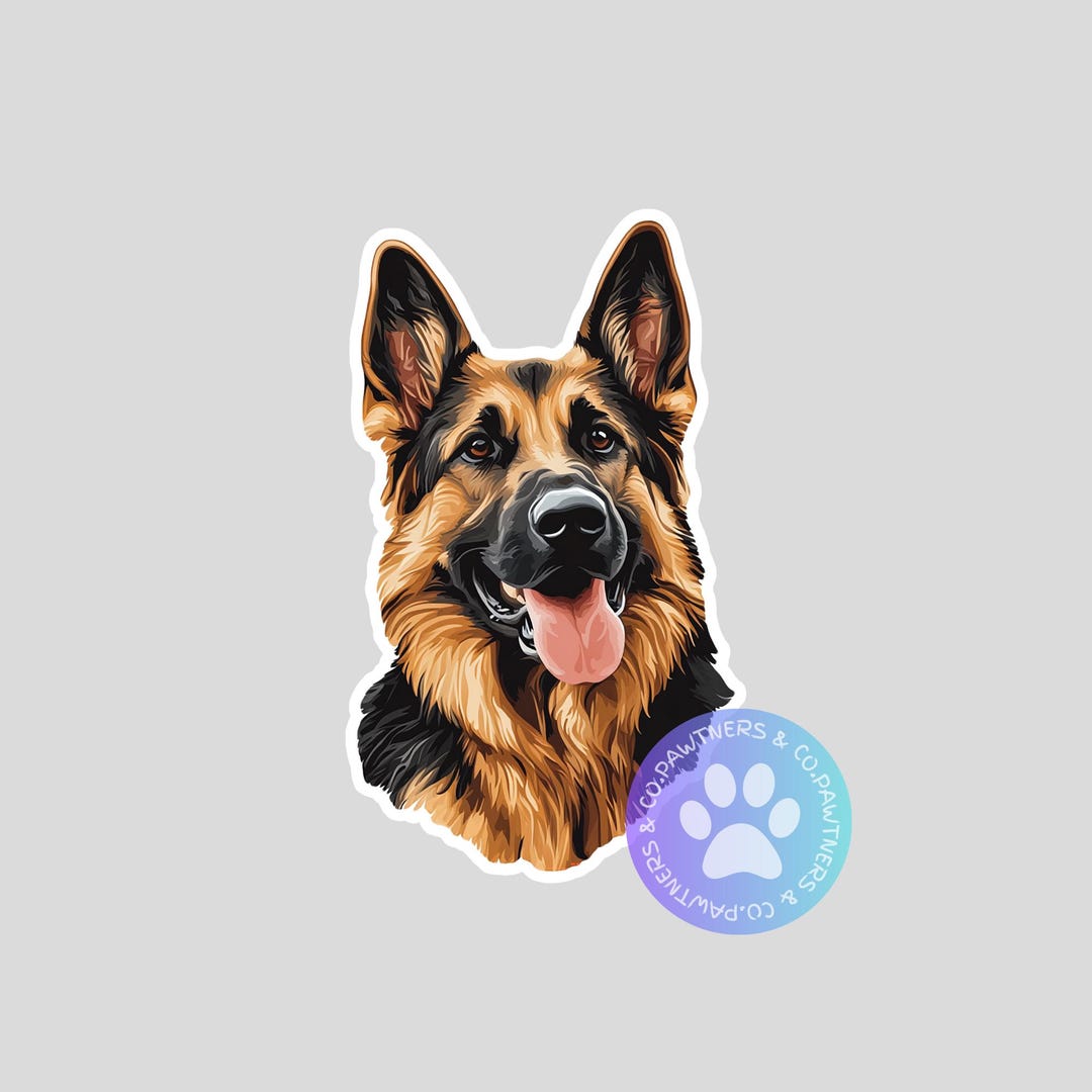 German Shepherd Sticker, Sticker Gift, Cute Stickers, Animal Decals ...