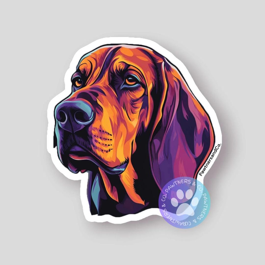 Glossy Bloodhound Sticker, Sticker Gift, Cute Stickers, Animal Decals ...