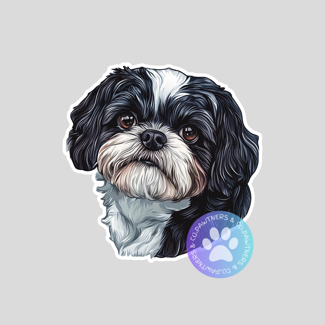 Shih Tzu Sticker, Sticker Gift, Cute Stickers, Animal Decals, MacBook ...