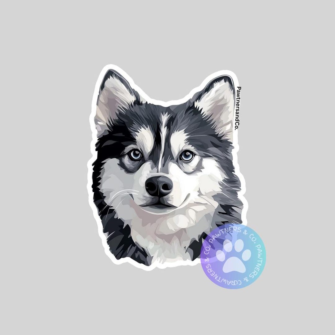Husky Sticker, Sticker Gift, Cute Stickers, Animal Decals, MacBook ...