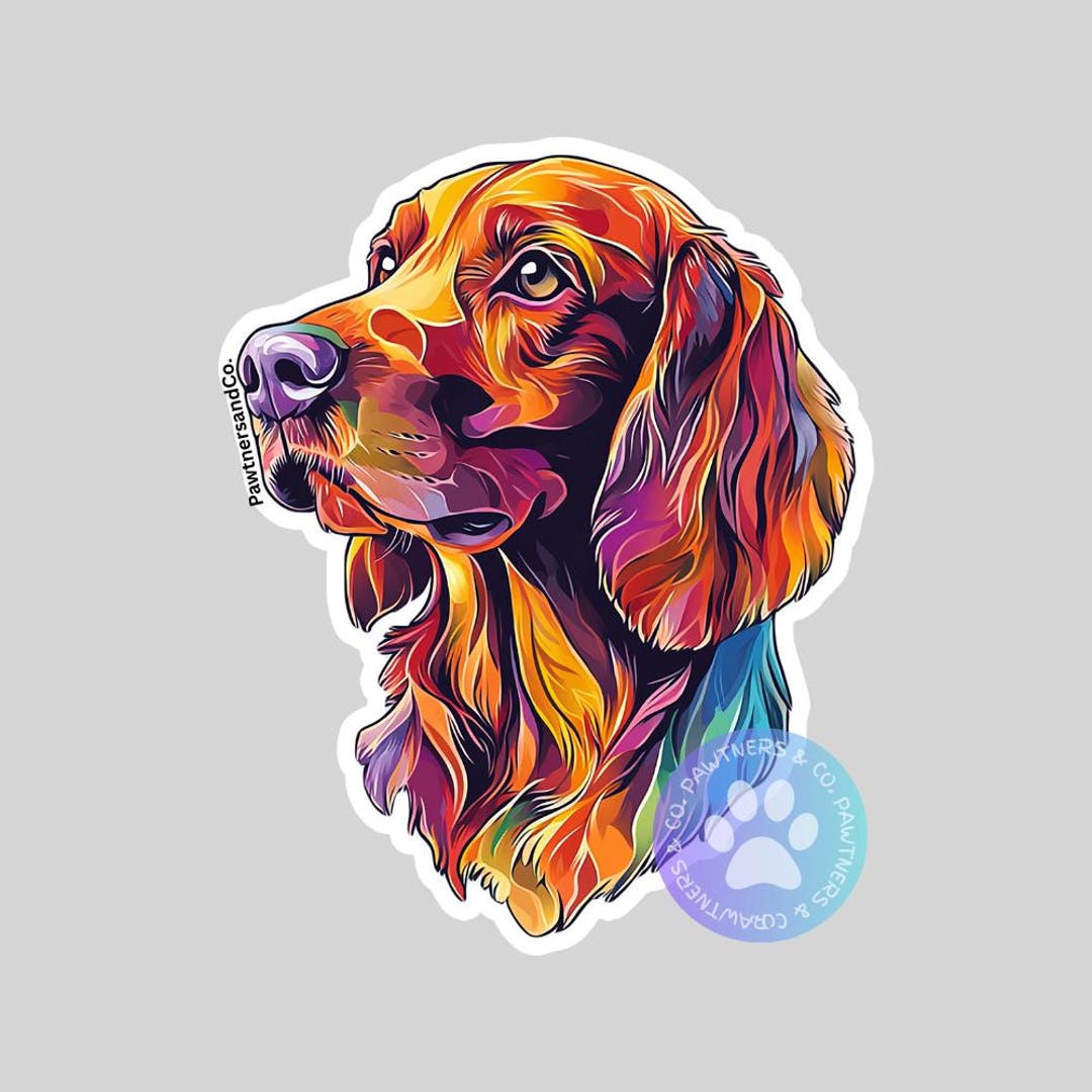 Irish Setter 2 Sticker, Sticker Gift, Cute Stickers, Animal Decals ...
