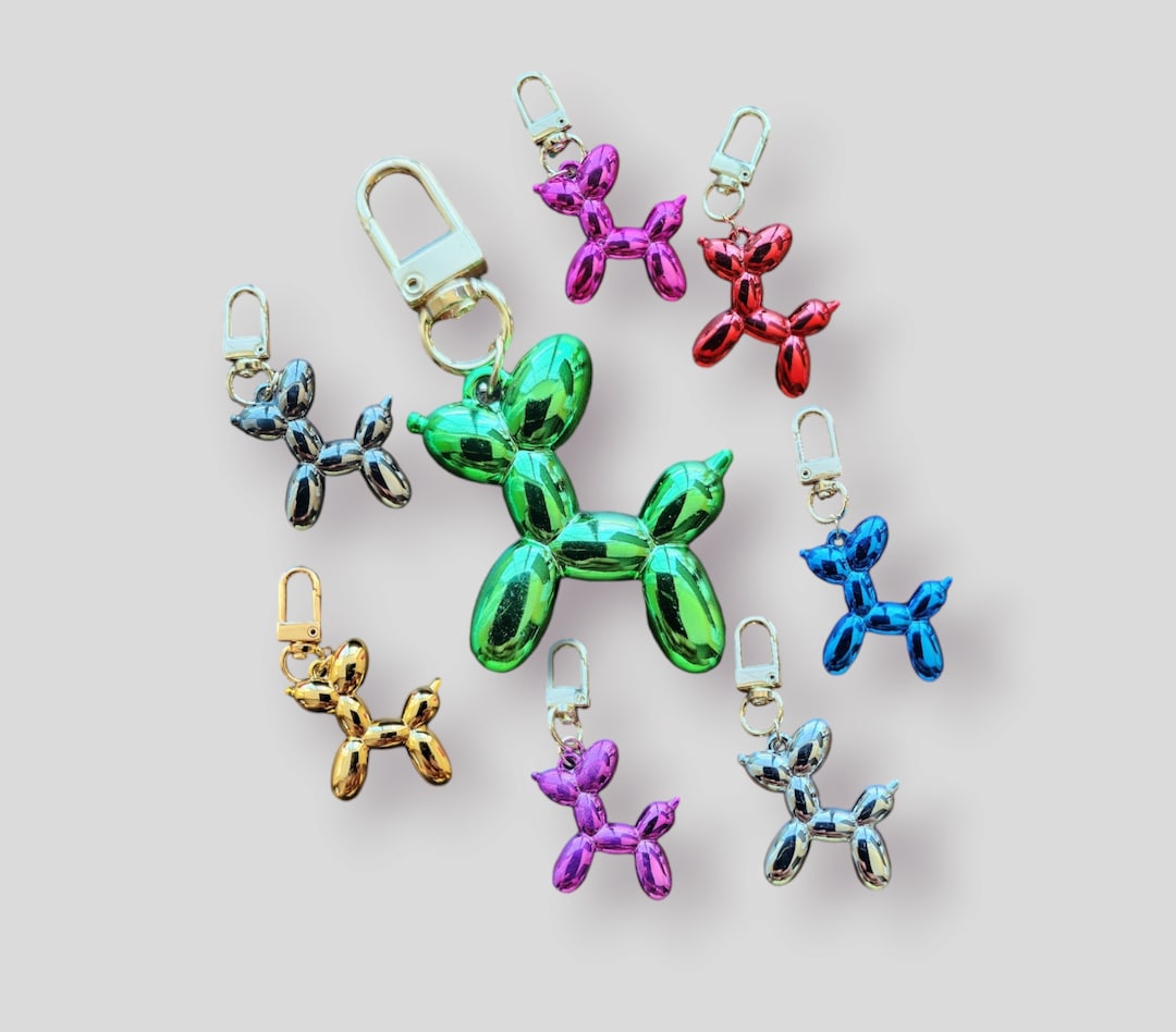 Metallic Balloon Dog Keychain Pendant, Balloon Dog Key Chain, Balloon ...