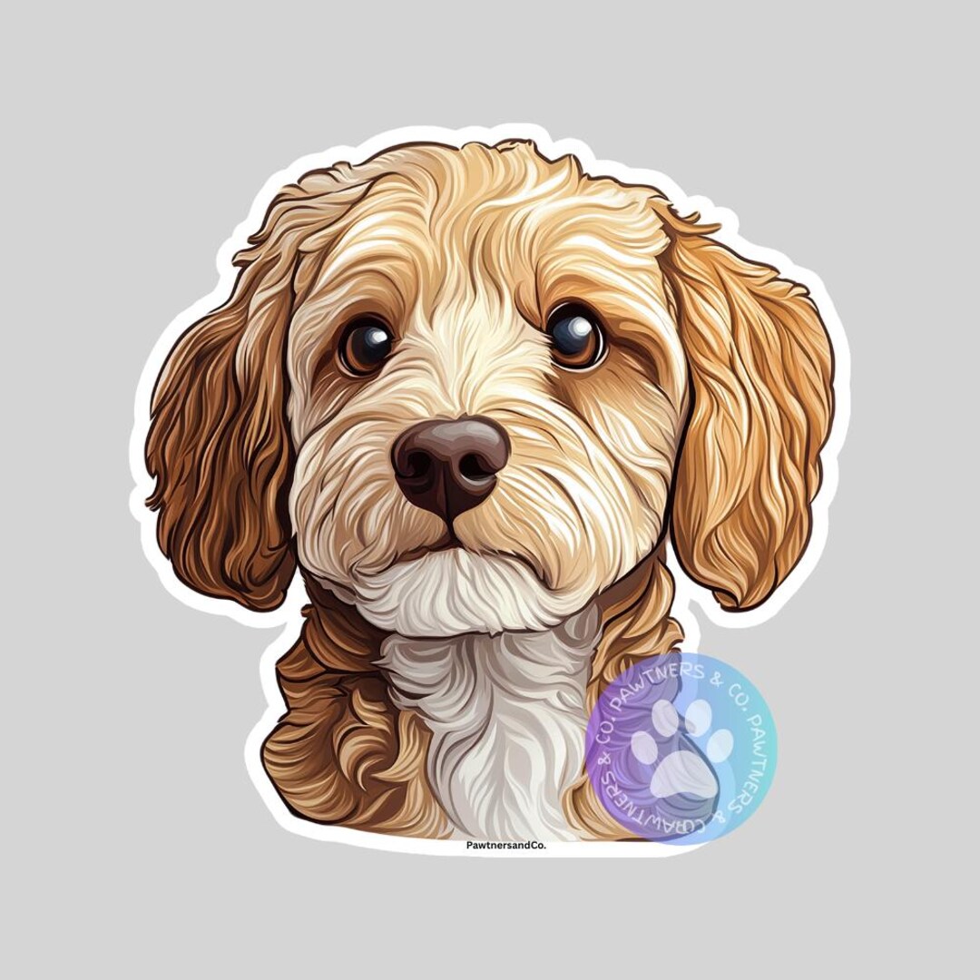 Aussie Cavapoo Sticker, Sticker Gift, Cute Stickers, Animal Decals ...