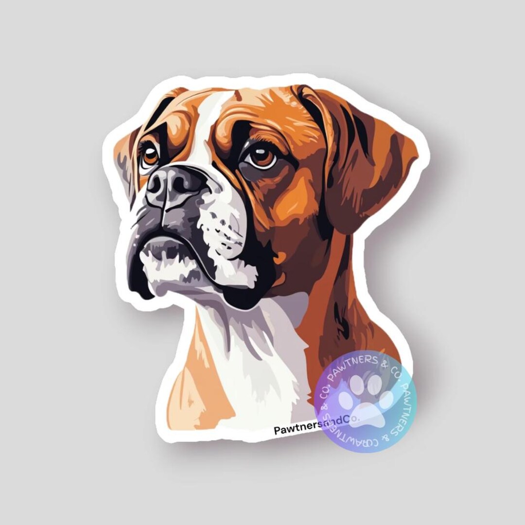 Glossy Boxer Sticker, Sticker Gift, Cute Stickers, Animal Decals ...