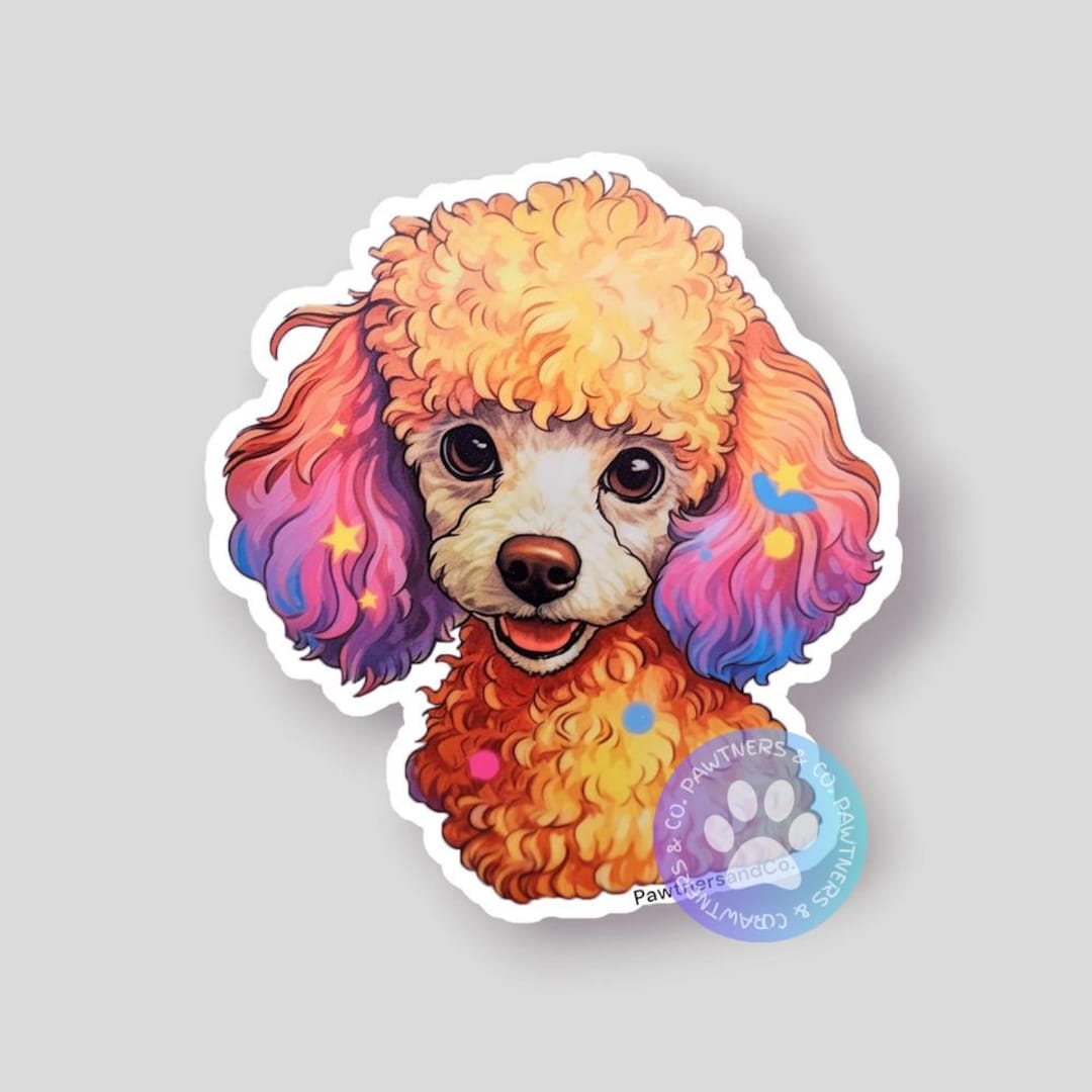 Cute Poodle Sticker, Sticker Gift, Cute Stickers, Animal Decals ...