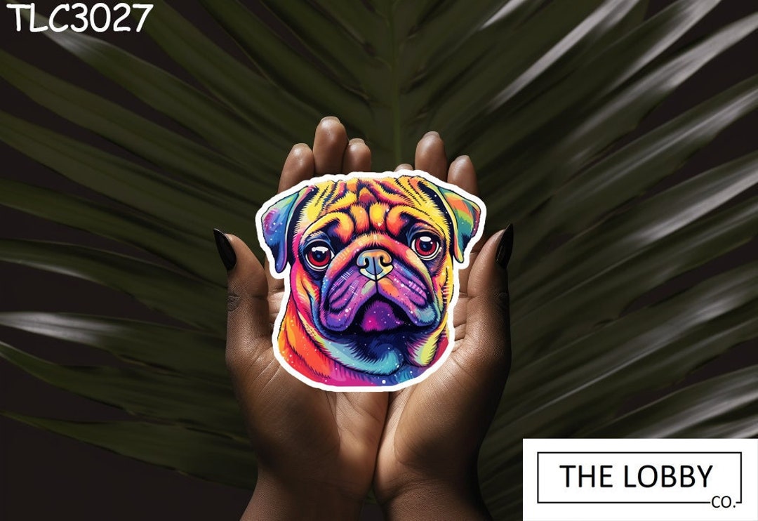 Glossy Cute Pug Sticker Sticker Gift Cute Stickers Animal - Etsy
