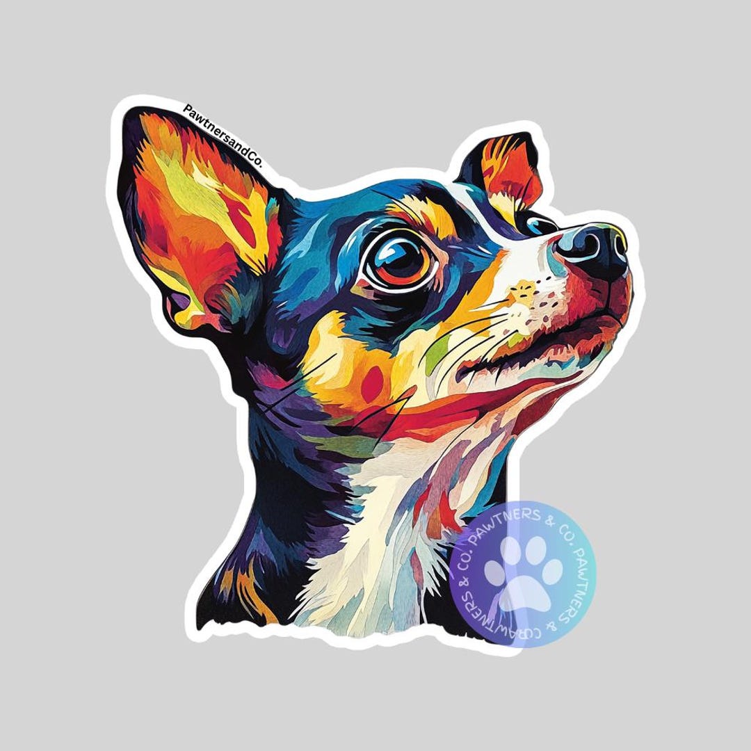 Rat Terrier Sticker, Sticker Gift, Cute Stickers, Animal Decals ...