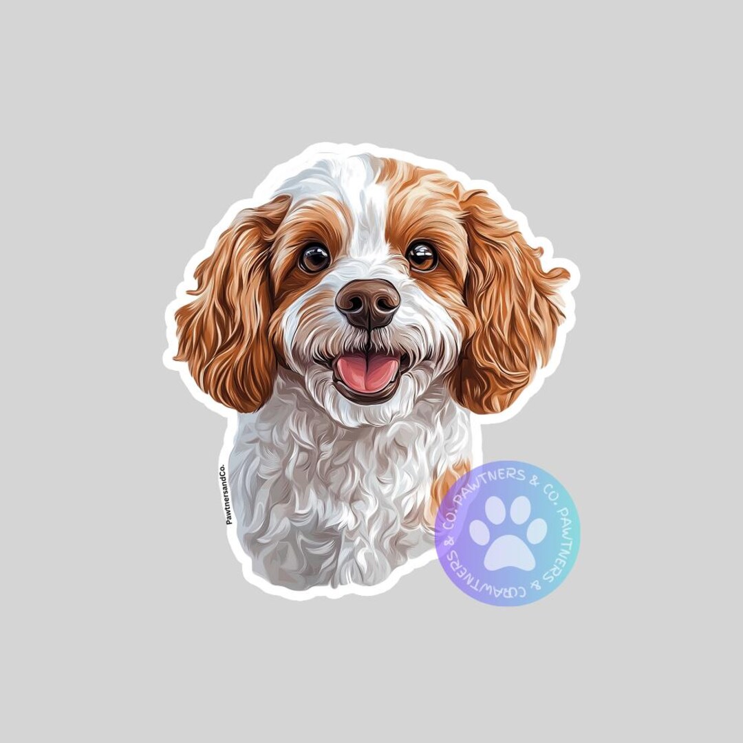 Aussie Cavapoo Sticker, Sticker Gift, Cute Stickers, Animal Decals ...