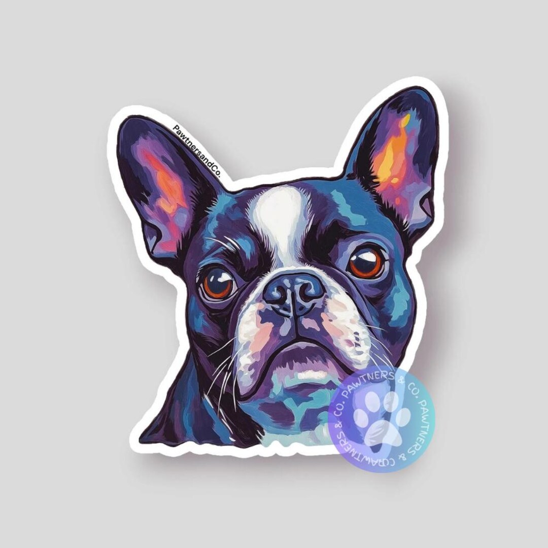 Glossy Boston Terrier 2 Sticker, Sticker Gift, Cute Stickers, Animal ...