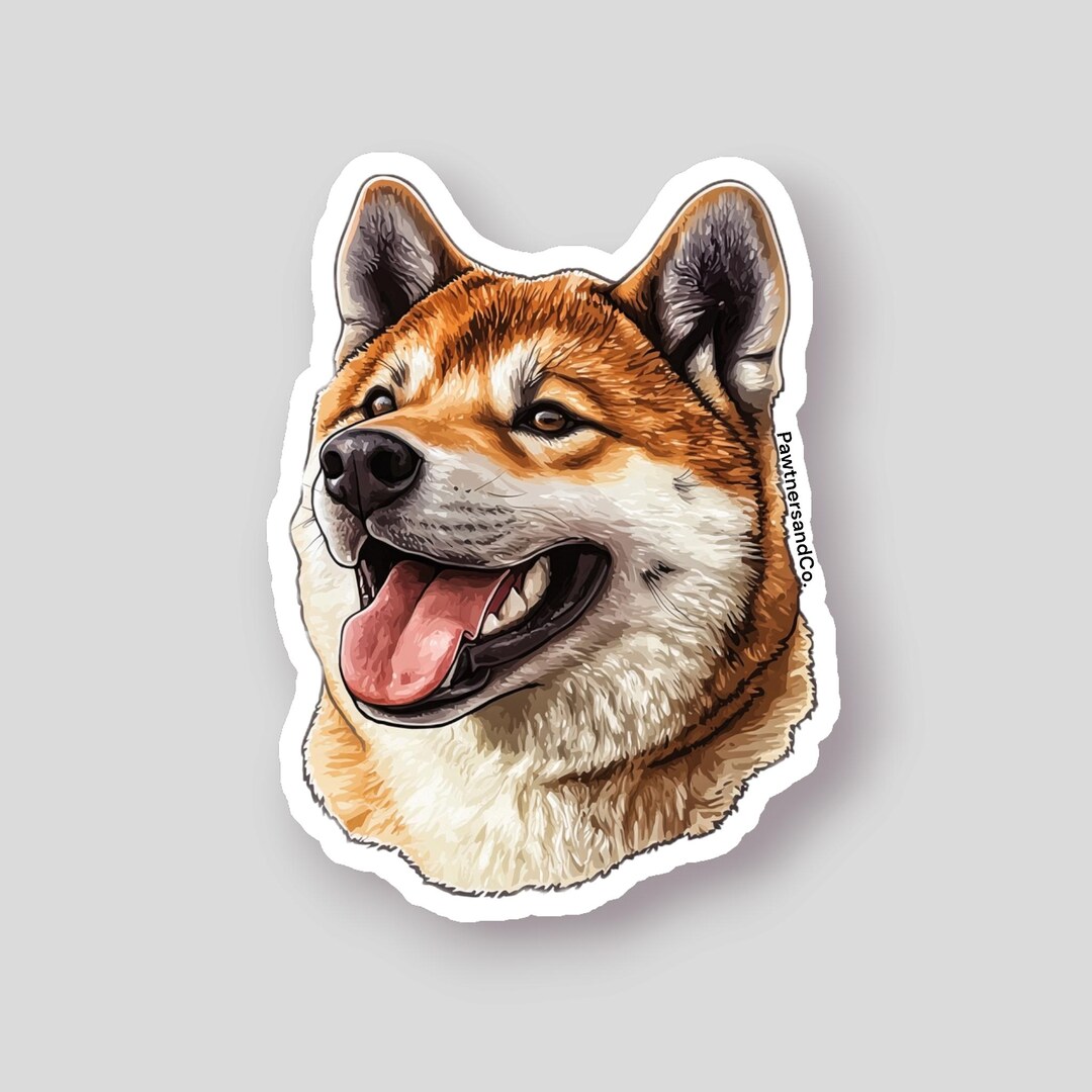Glossy Akita Sticker, Sticker Gift, Cute Stickers, Animal Decals ...