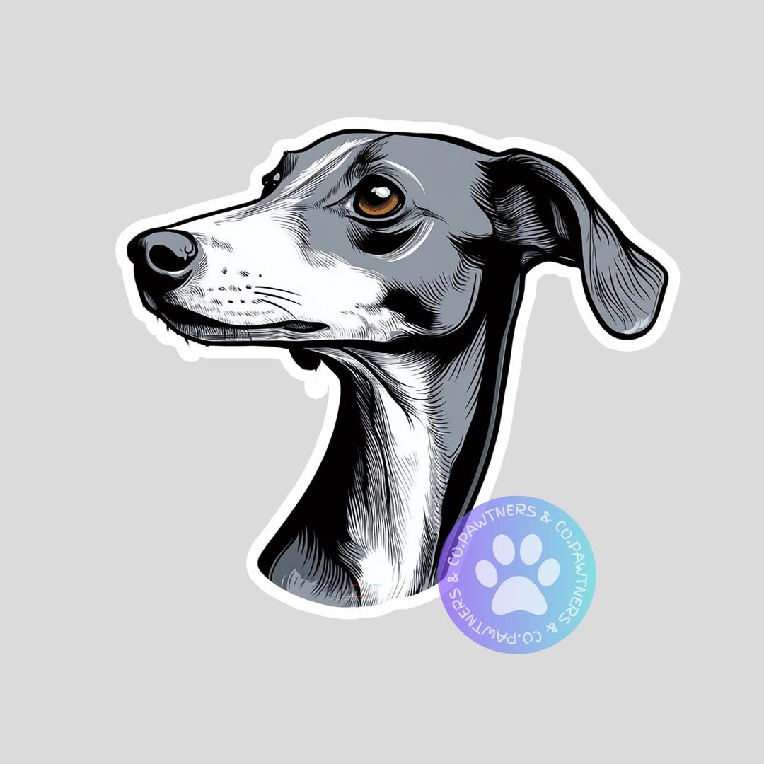 Whippet Sticker, Sticker Gift, Cute Stickers, Animal Decals, MacBook ...